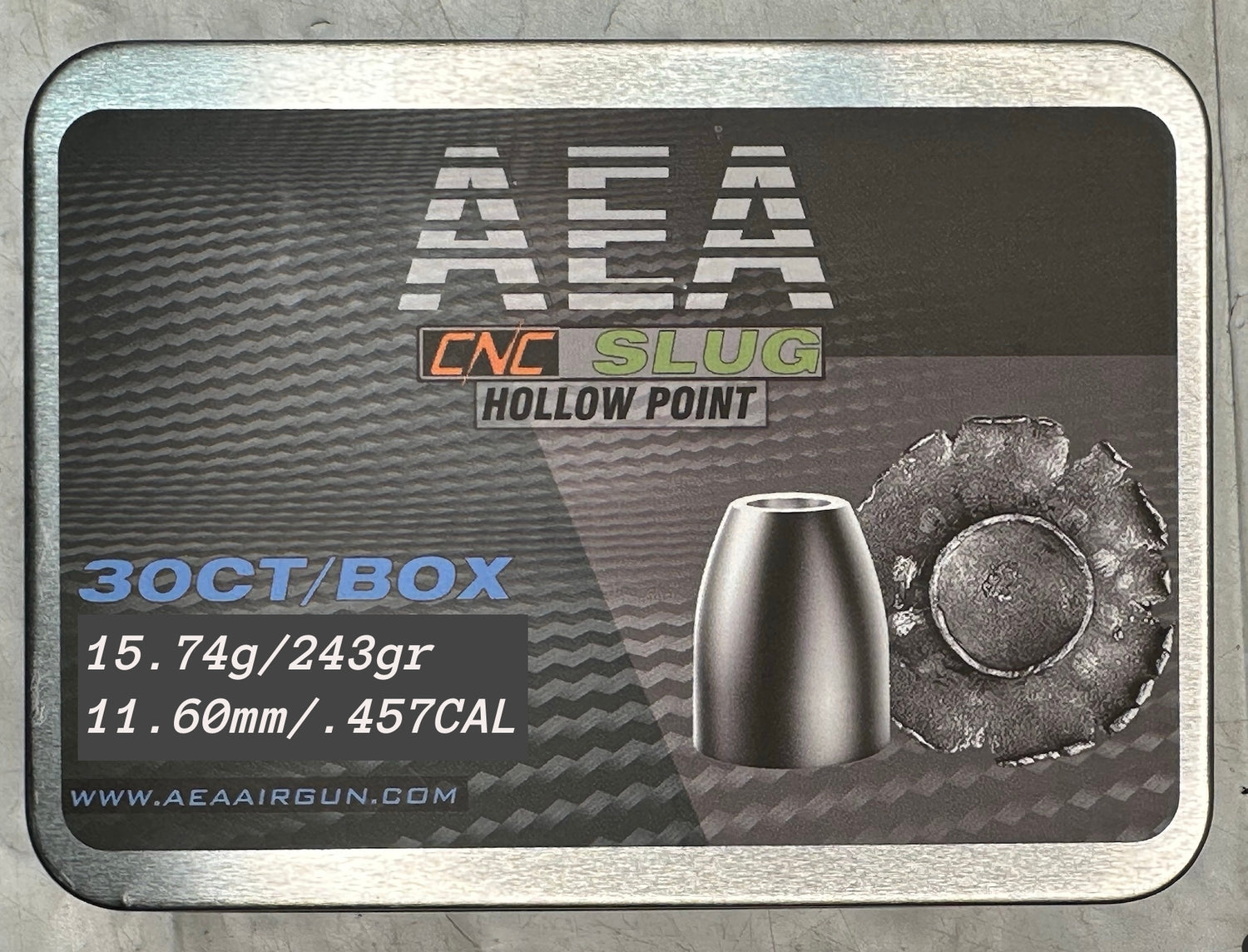 AEA .457 CAL, 243GR CNC HOLLOWPOINT SLUGS - Please note that all ammo ...